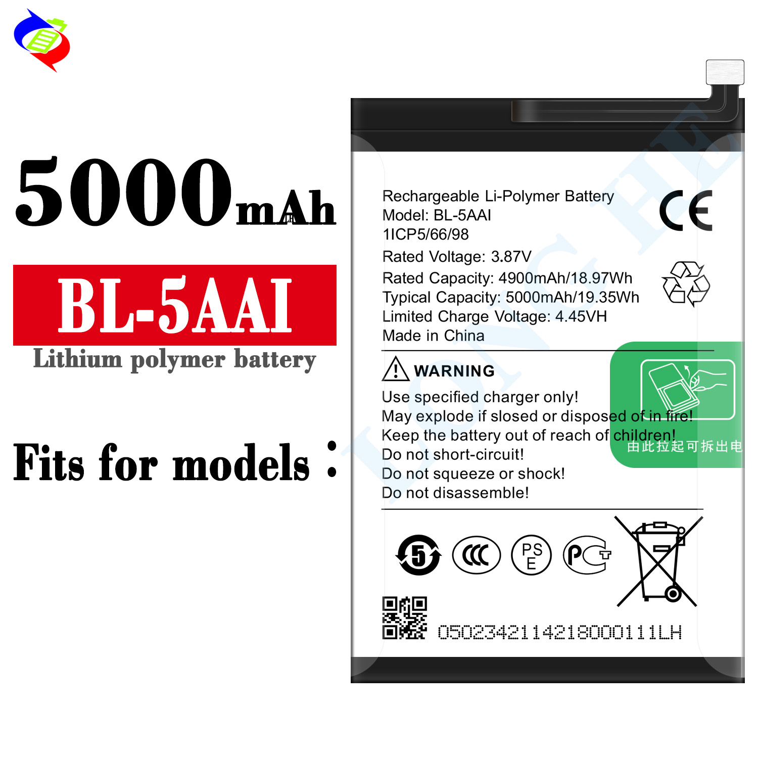 rechargeable Battery 5000mAh BL-5AAI Battery For Itel Mobile Phone ...